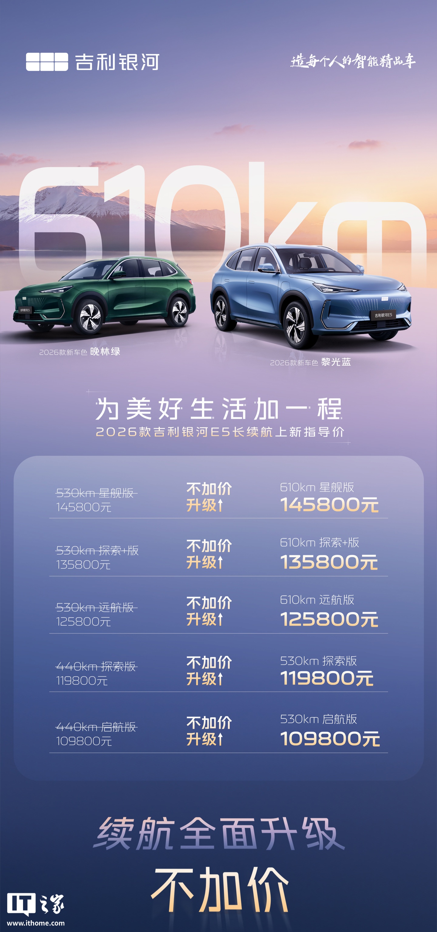 吉利银河E5新车型上市，610km续航售价10.98万起 - 第一电动网